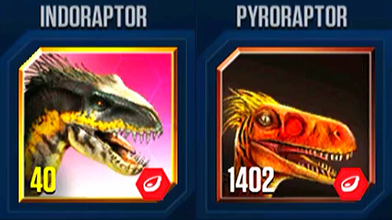 INDORAPTOR VS PYRORAPTOR | JURASSIC WORLD THE GAME - YouTube
