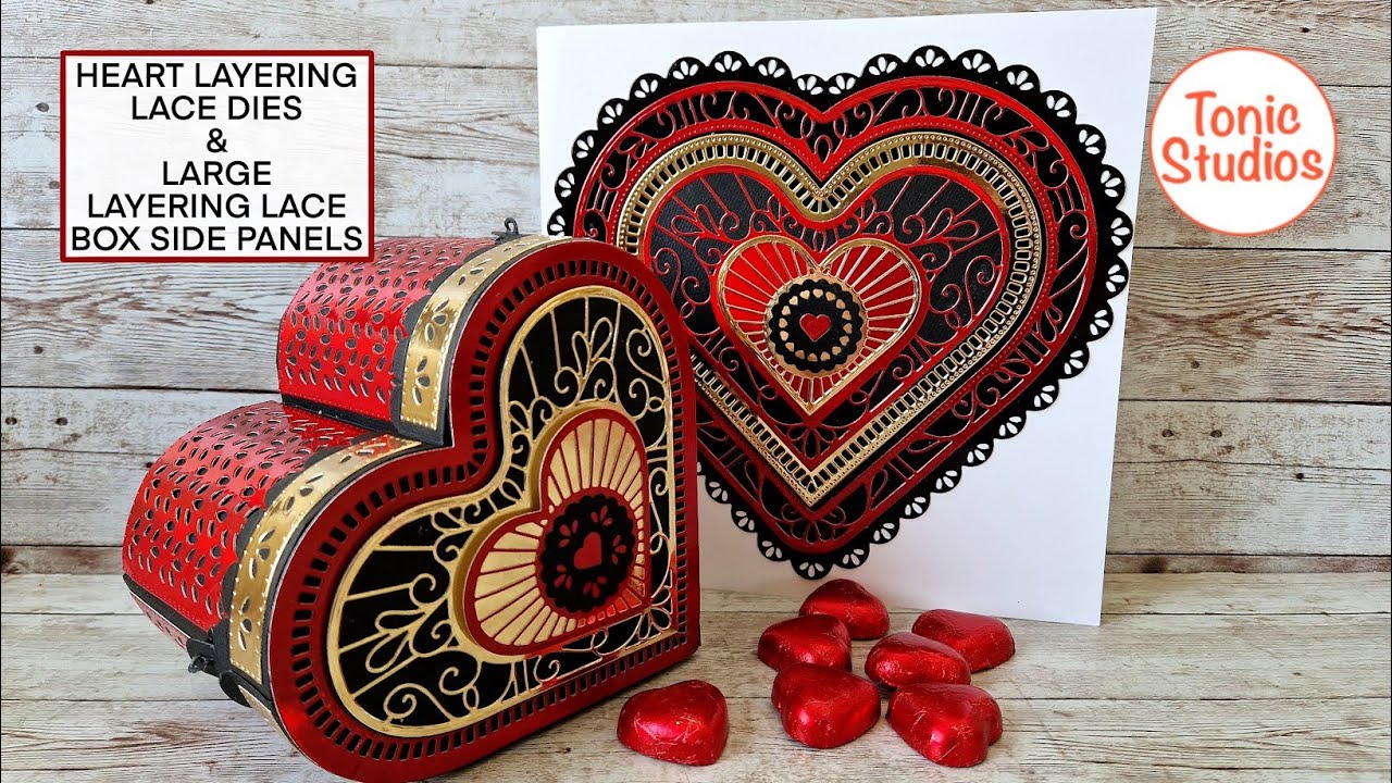 HEART LAYERING LACE & LARGE BOX SIDES - Tonic Studios - YouTube