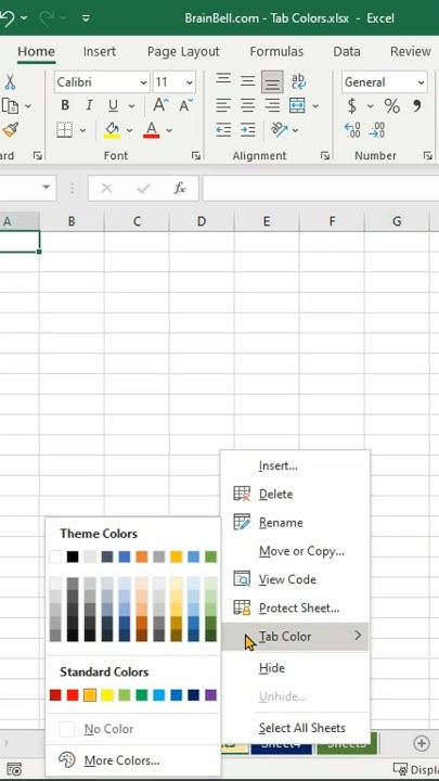 How to Change Worksheet Tab Colors in Excel #excel #exceltips - YouTube