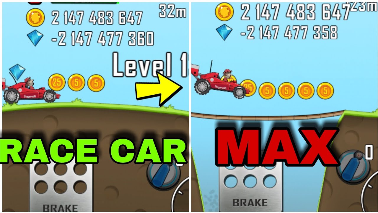 I Drive Race Car Vehicle In Hill Climb Racing - YouTube