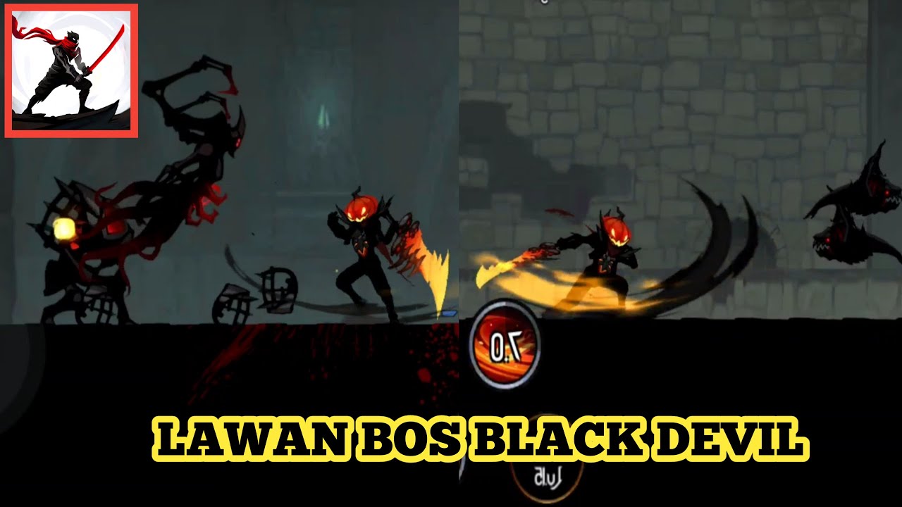 BLACK DEVIL STICKMAN ANDROID BIG BOSS AGAINST - GAME SHADOW KNIGHT ...