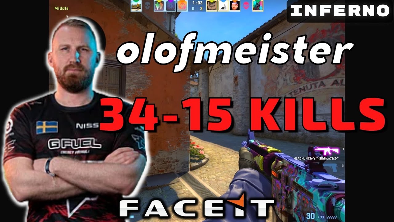 CSGO POV olofmeister (34-15) Inferno 𝙒𝙞𝙣 (16-12) / Faceit 31.01.2023 ...