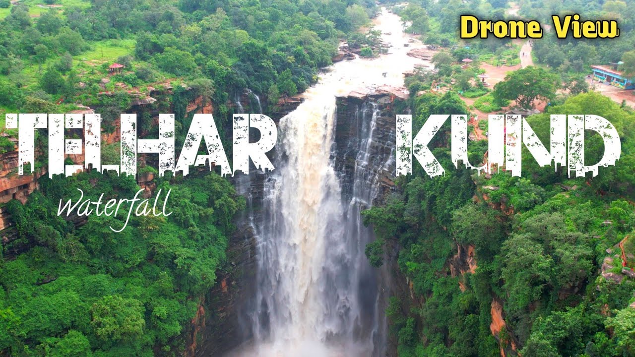 Telhar kund waterfall bihar🍃| Drone view of Telhar Kund 🤤 | कैमूर बिहार ...