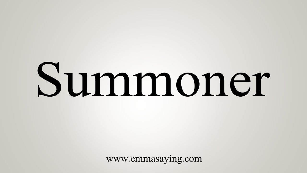 How To Say Summoner - YouTube