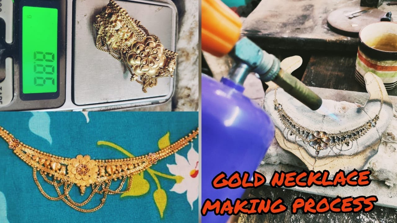 24K Gold NECKLACE Making // hallmark Jewellery Making //Learn how 2 ...