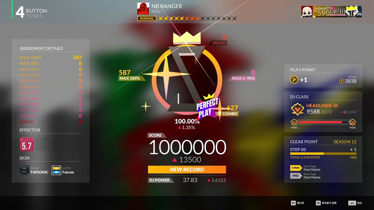 DJMAX | NB RANGER 4B NM 8 PERFECT PLAY - YouTube
