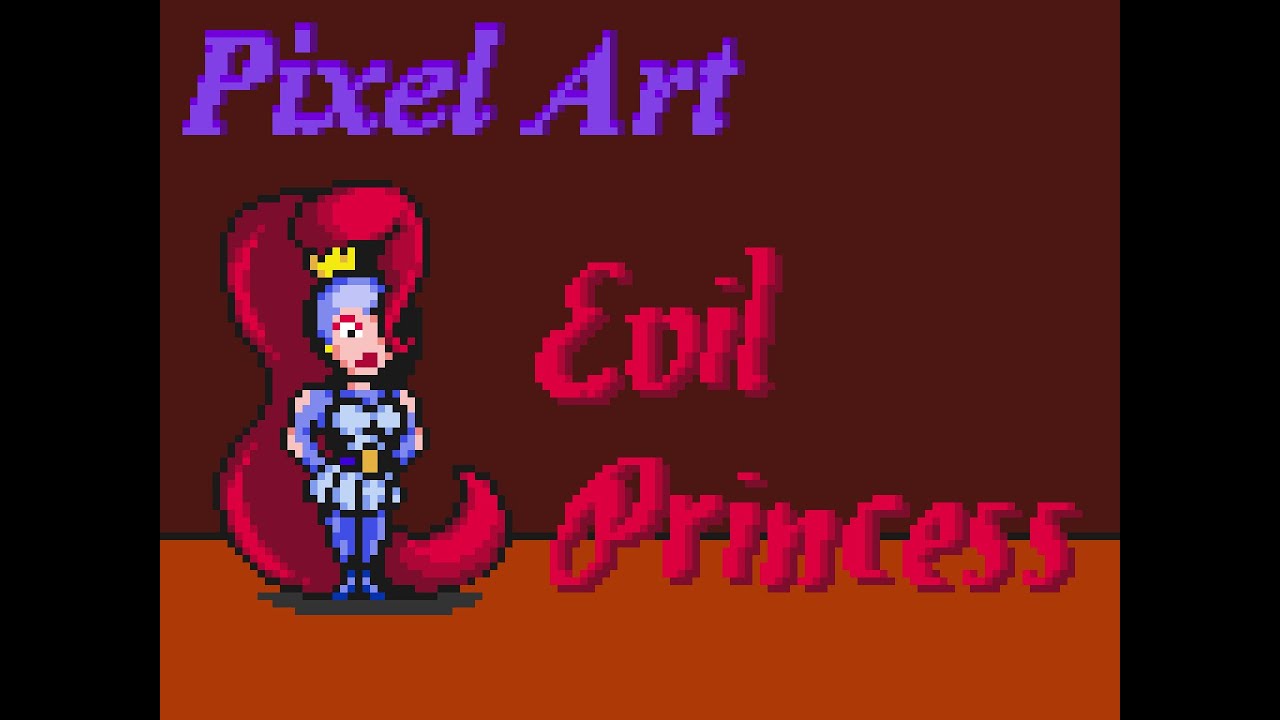 Pixel Art Time Lapse: Evil Princess from Earthworm Jim - YouTube
