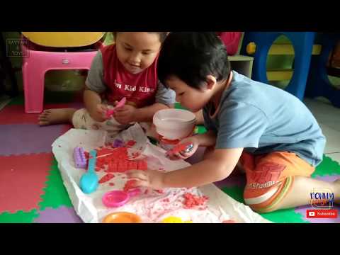 Aku bikin Sendok..!! Bermain Magic Sand ( Pasir Cetak ) | Rayyan & Orish | RYNVlog #24