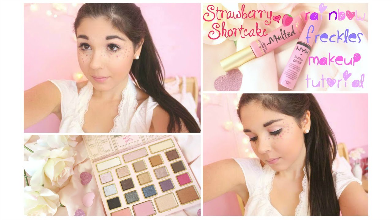 Strawberry Shortcake Rainbow Freckles Makeup Tutorial - YouTube