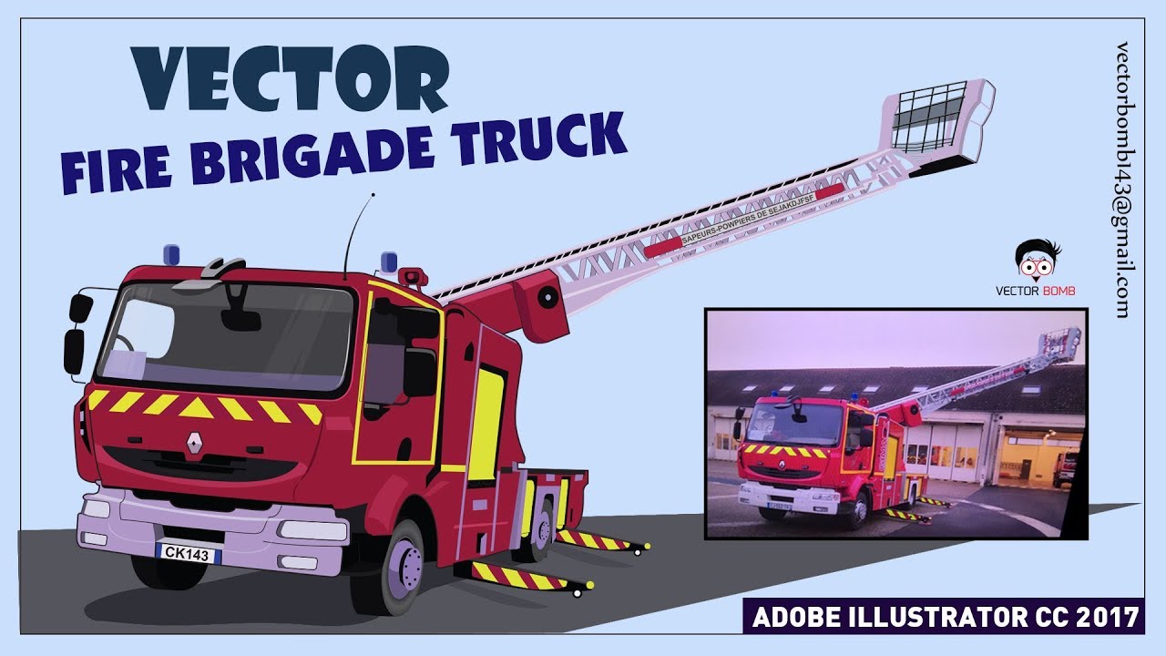 How to Draw a Vector Fire Brigade Truck | Adobe Illustrator | 2021 ...