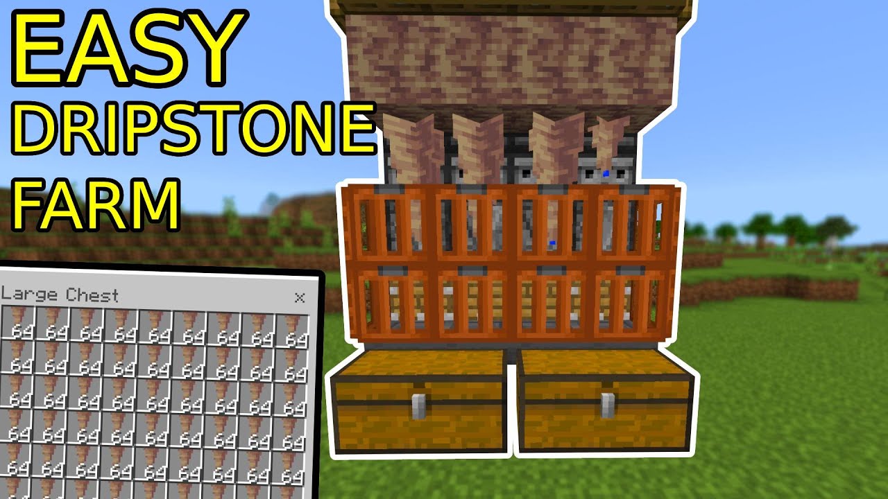 EASY DRIPSTONE farm For Minecraft 1.19! (Bedrock, Java, Ps4, Xbox, Mcpe ...