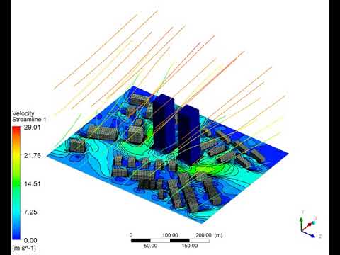 Urban Pedestrian Wind Comfort Analysis (3D) - YouTube