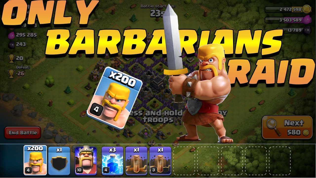 ONLY Barbarian Raid ( Level 4 ) !!! - YouTube
