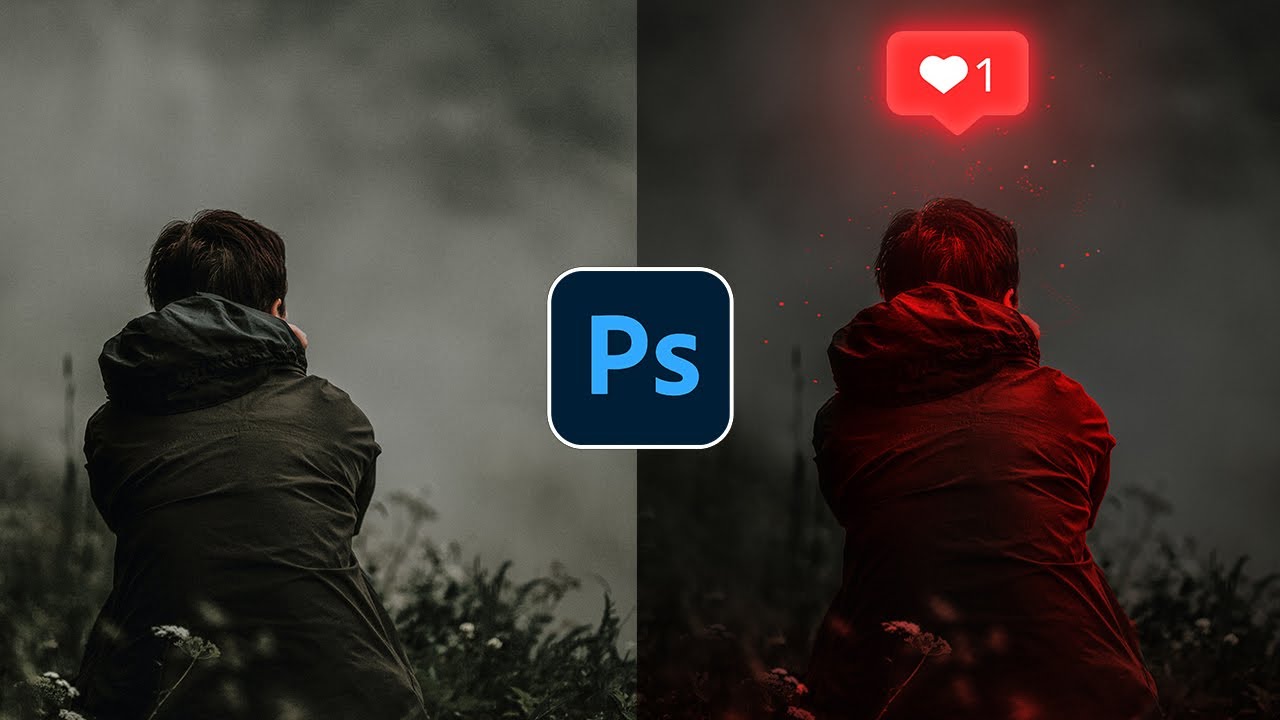 Adding Glowing Love Instagram Photo Effect Photoshop Tutorial - YouTube