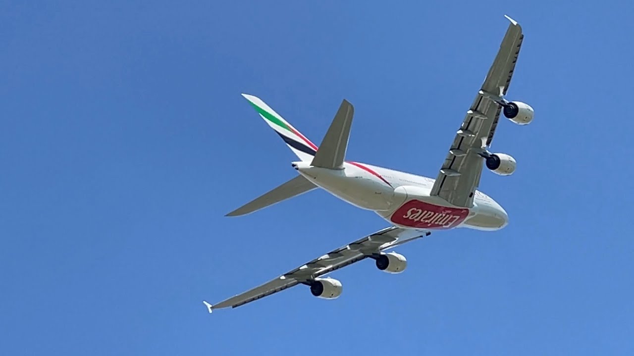 Emirates A380-842 takeoff from LHR (Flight number: EK2, Registration ...