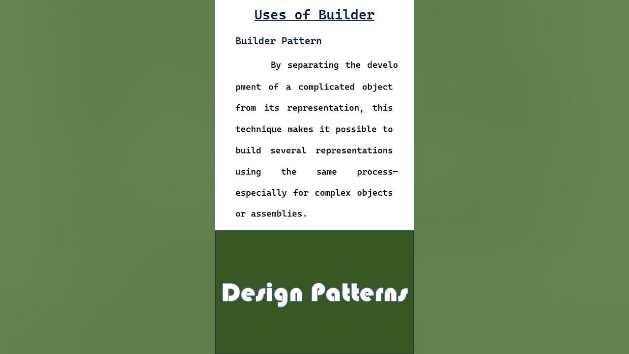 how to use builder pattern - YouTube
