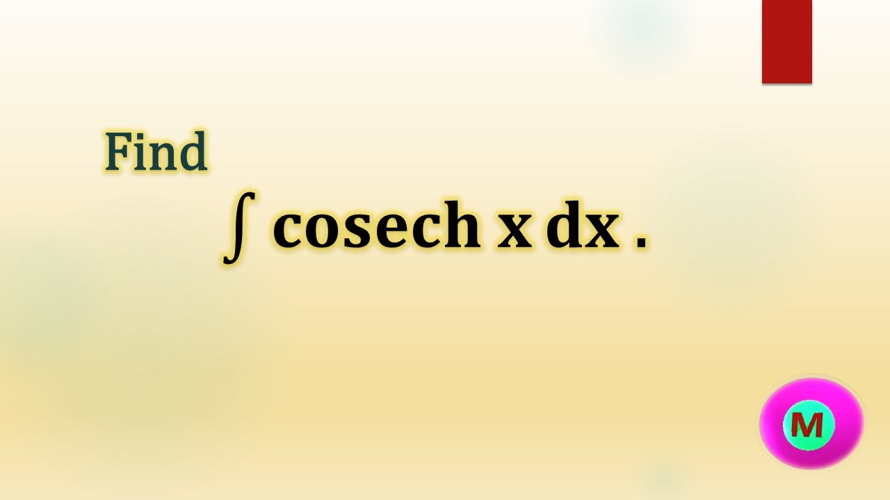 #Find integral cosech x dx .📚📖🖋 - YouTube