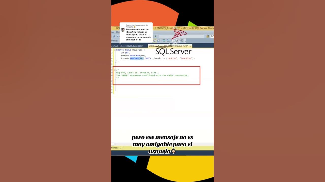 La Restricción Check Sqlserver Mysql Software Database Ingenieriadesistemas Dataanalysis