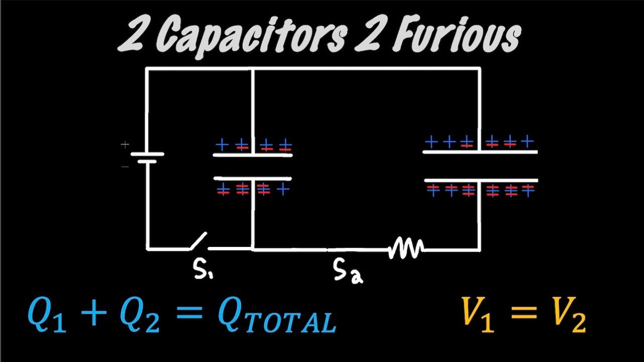 AP Physics 2 - Capacitor Discharging To Capacitor Problem - YouTube