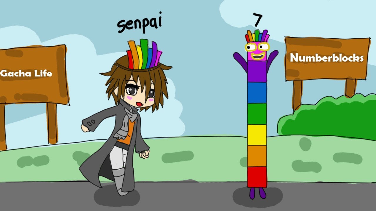 Numberblocks 7 meet Senpai from Gacha Life - Numberblocks fanmade ...