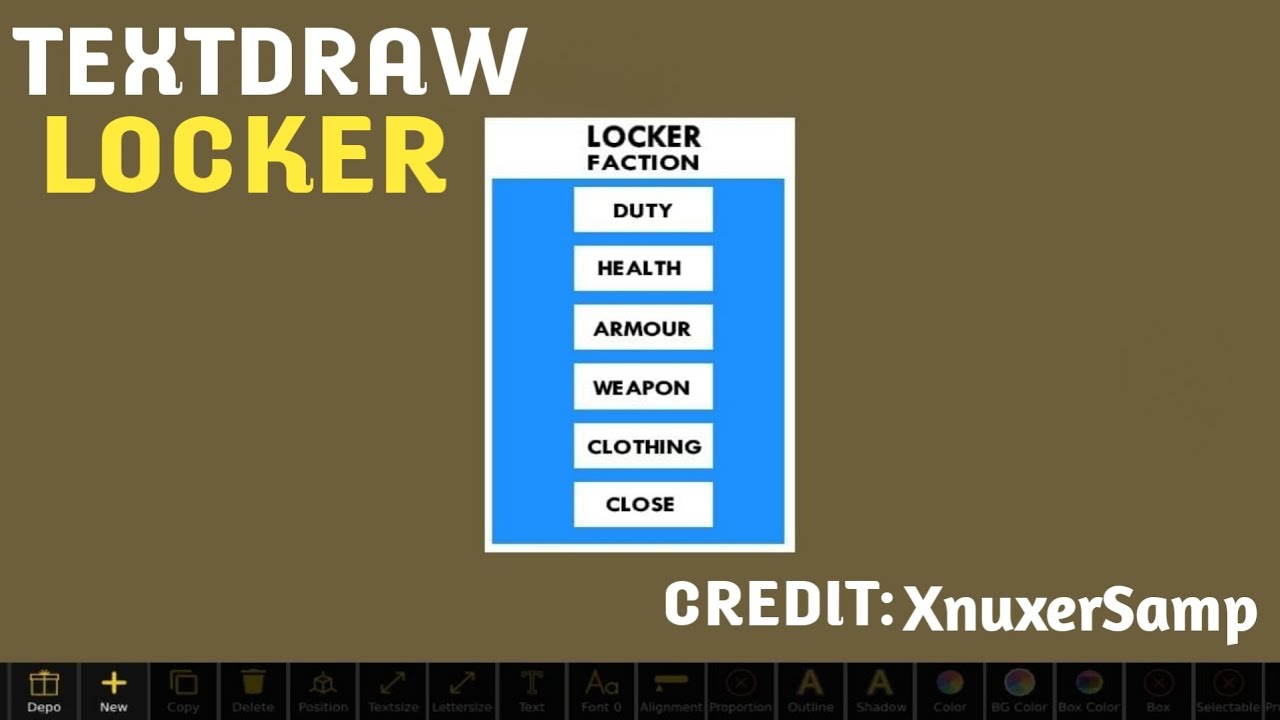 SHARE TEXTDRAW LOCKER FACTION - GTA SAMP - YouTube