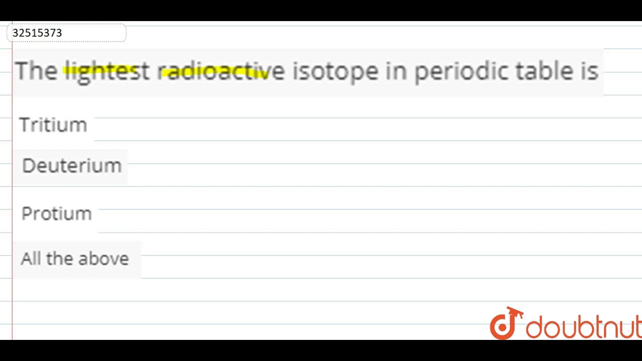 Radioactive Isotopes Periodic Table