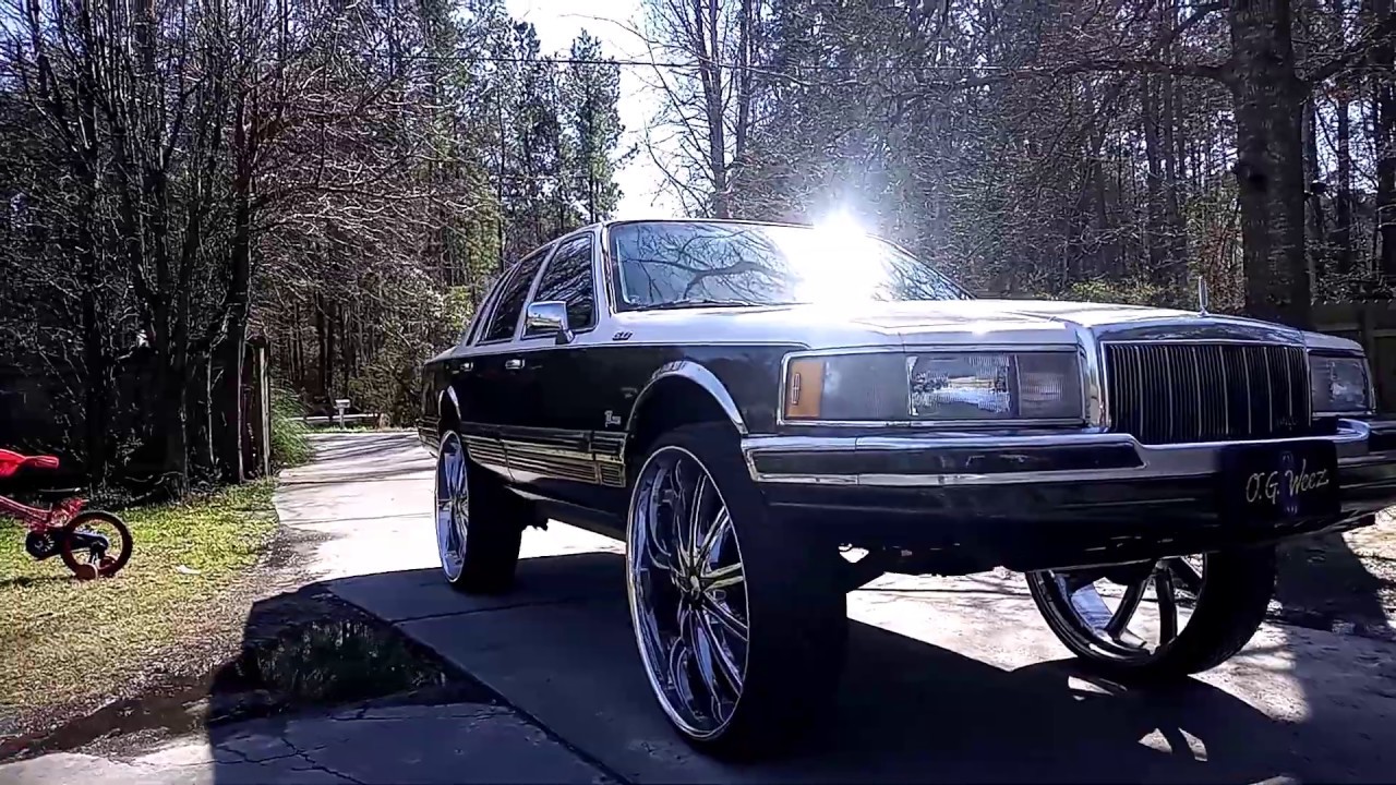 1990 Lincoln Town Car On 30s Youtube