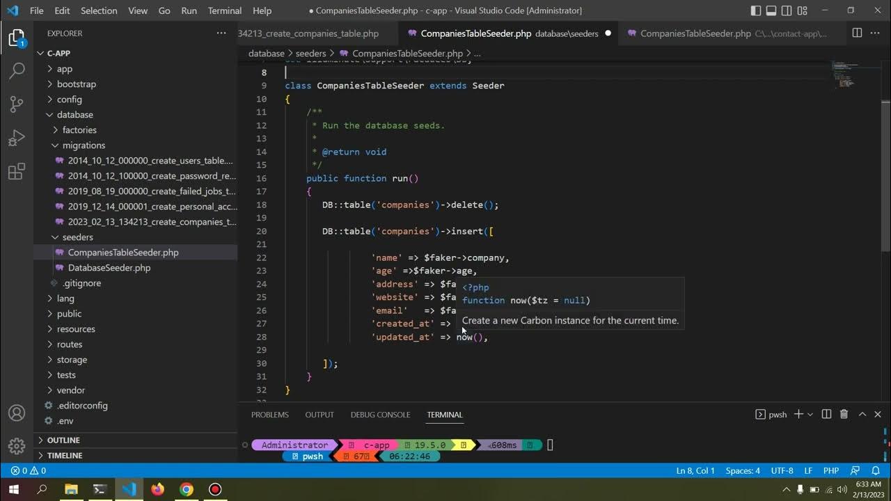 Laravel Database Seeder Laravel 9 Youtube