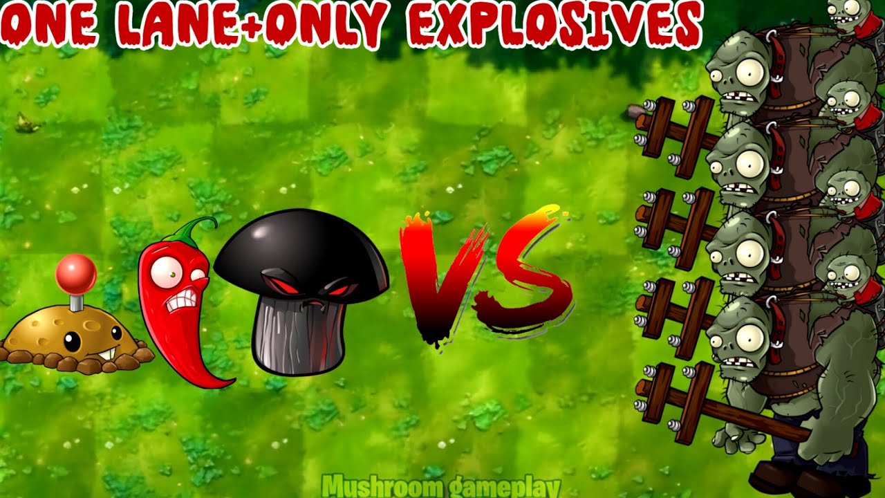 PVZ Fusion Only Explosive Plants Challenge 2.0 in One Lane! 💥 (Insane ...