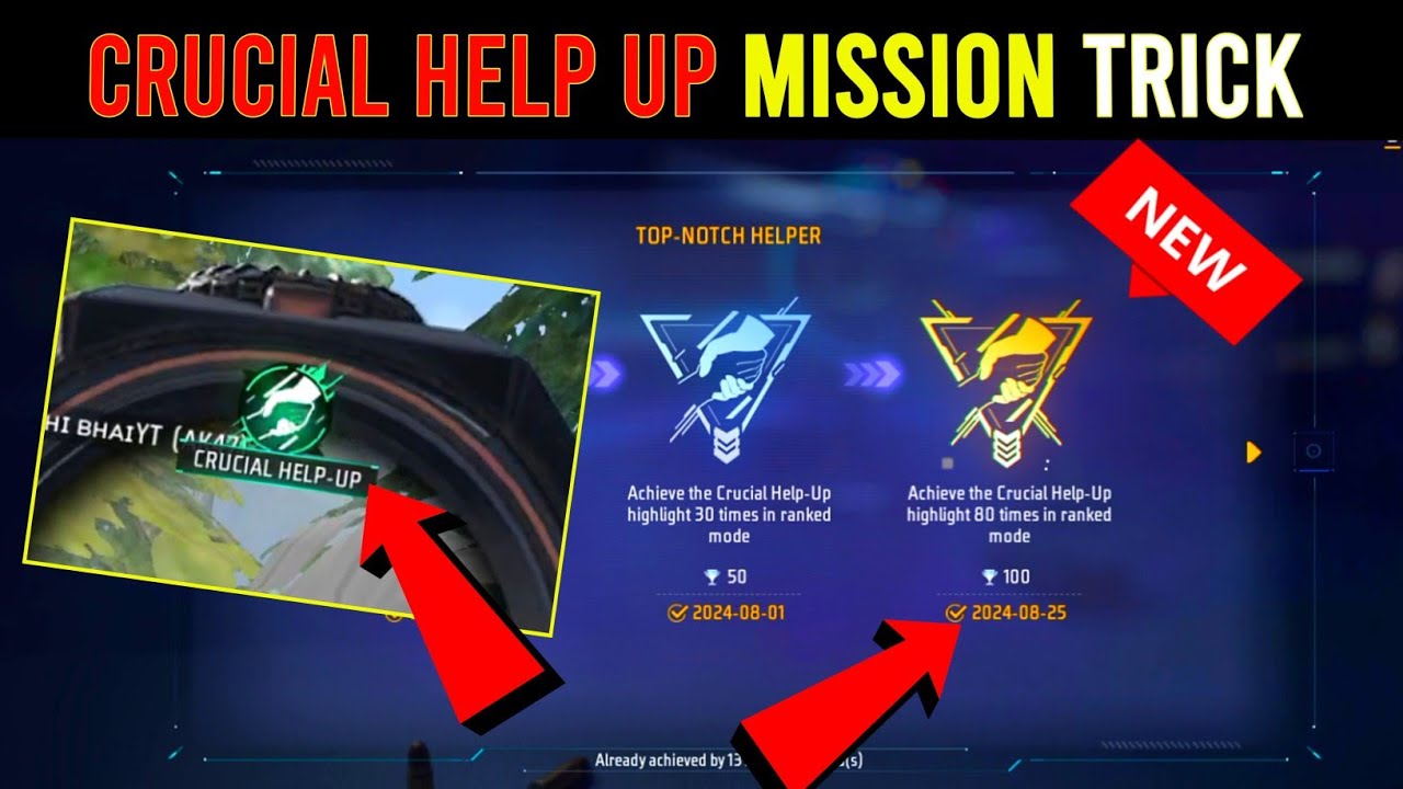 Top Notch Helper Mission Free Fire | Crucial Help Up Achievement ...