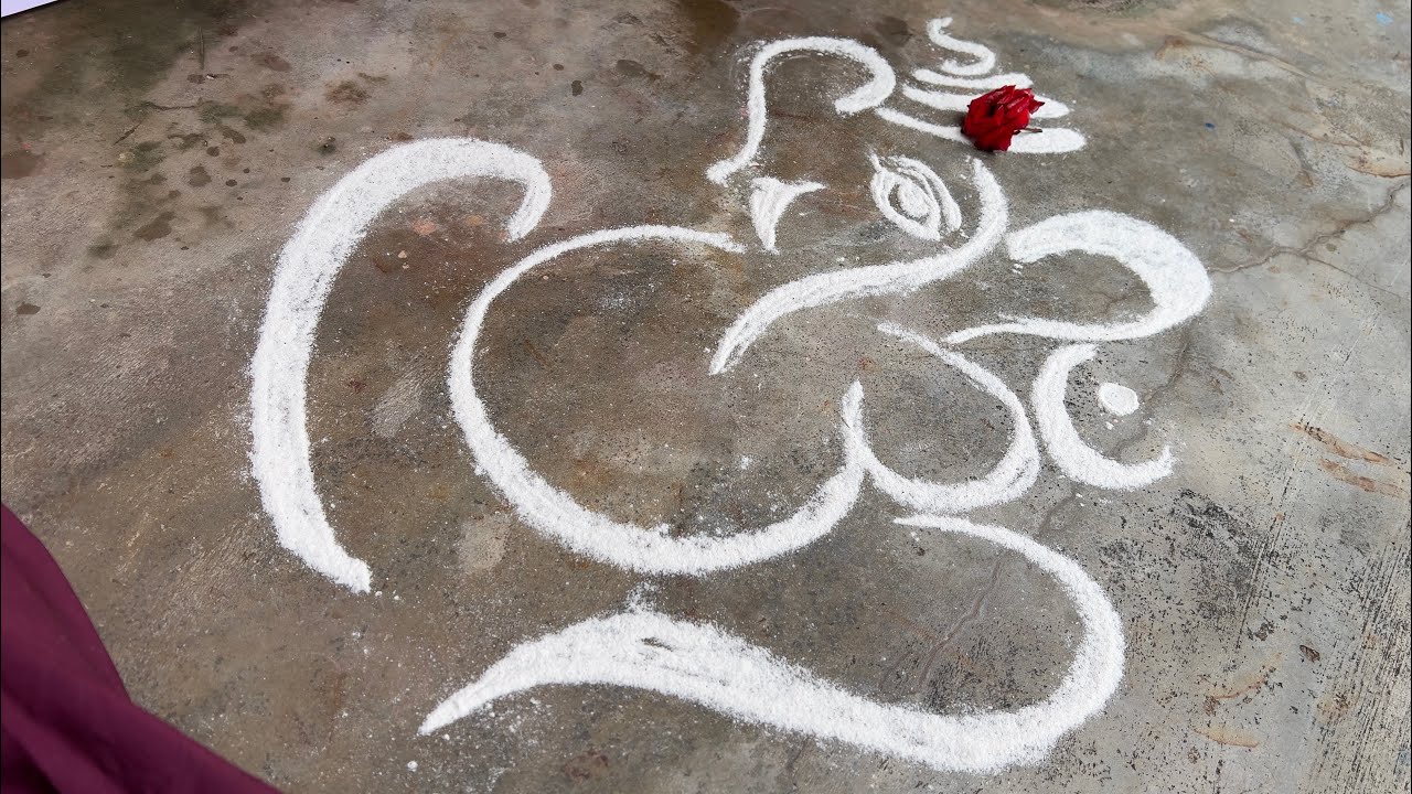 How to draw vinayagar kolam step by step / vinayagar kolam easy / easy ...