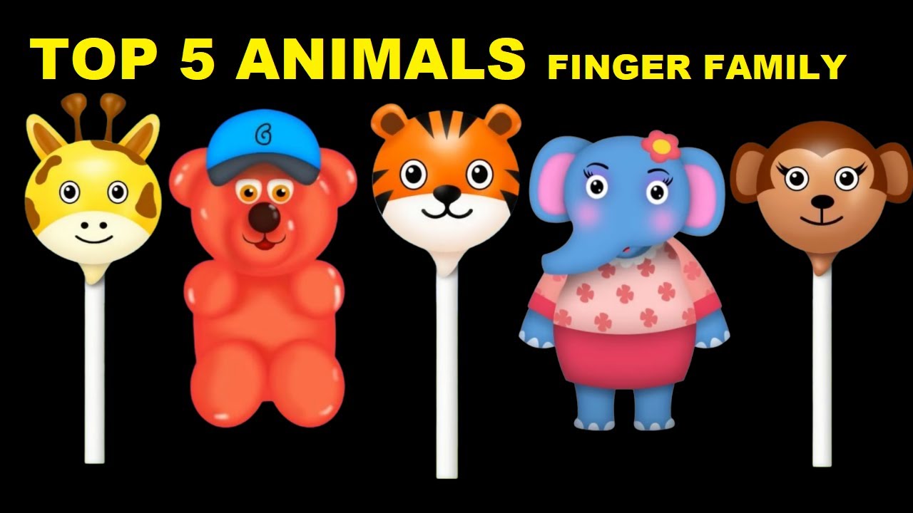 TOP 5 ANIMALS Finger Family Collection || Finger Family songs|| Kids ...