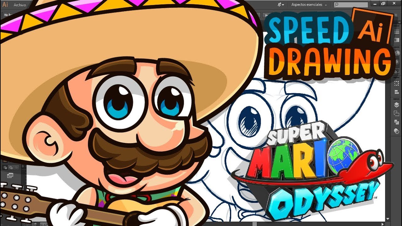 Super Mario Odyssey - Speed Drawing Mexican Mario - YouTube