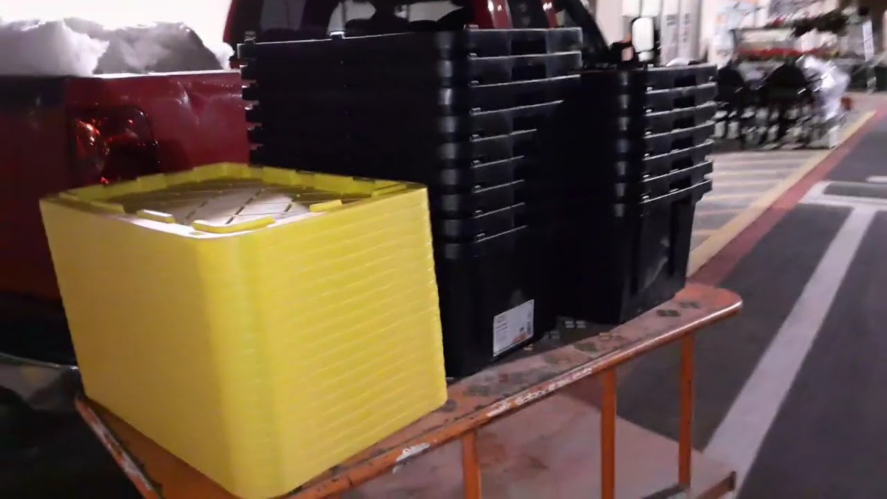 Do it urself home depot trash bins for floor tile - YouTube