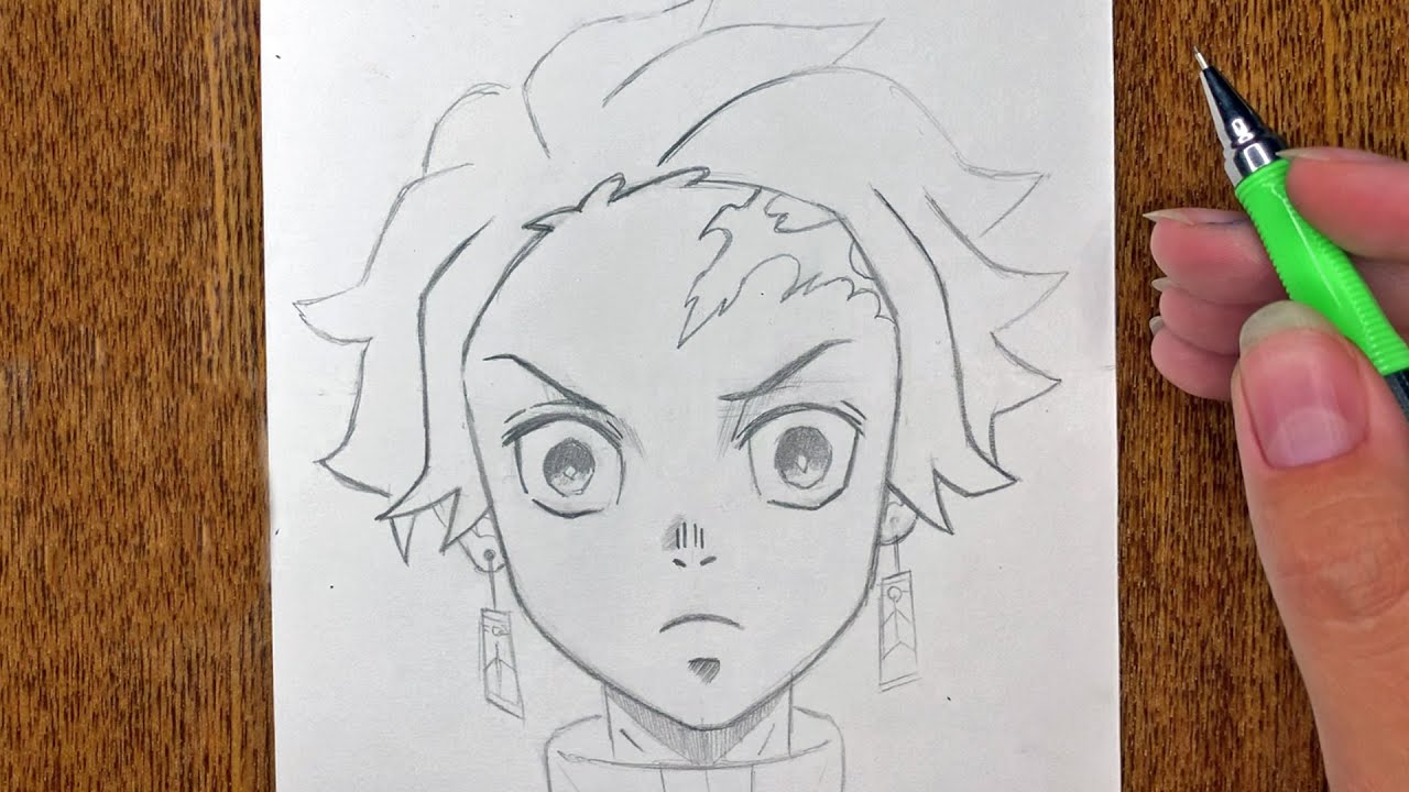 How to Draw Tanjiro Kamado from Demon Slayer: Kimetsu no Yaiba - Easy ...