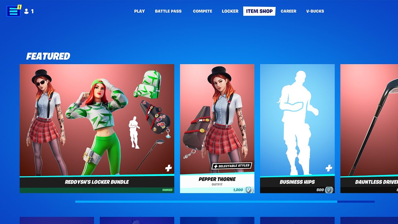 REDDYSH'SY LOCKER BUNDLE in Fortnite ITEMSHOP preview (Business Hips ...
