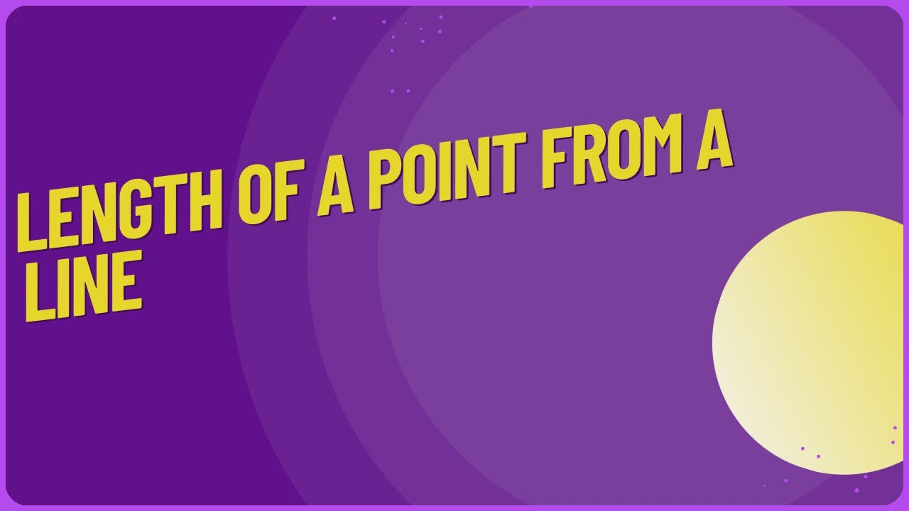Length of a perpendicular from a point to a line - YouTube
