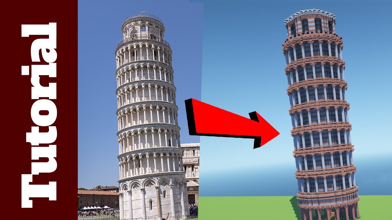 Minecraft Medieval "Tower of Pisa" Block by Block Tutorial - YouTube