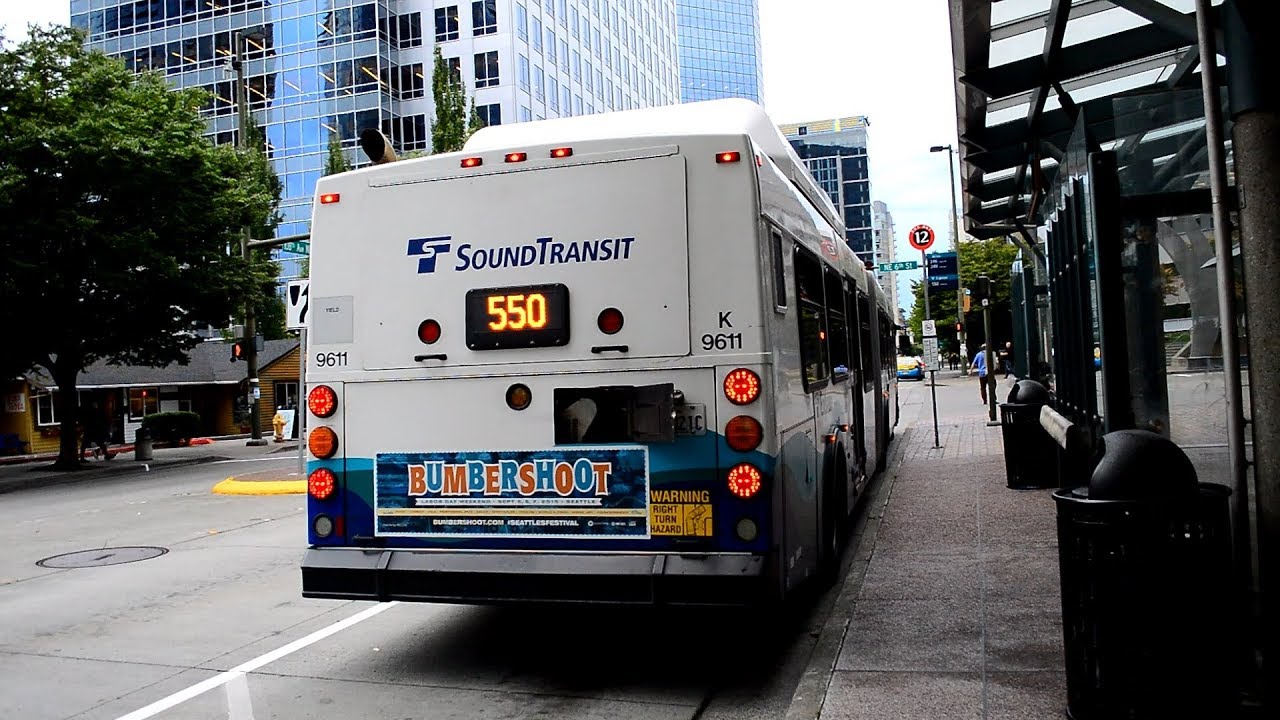 Sound Transit 2004 New Flyer DE60LF Hybrid 9611 On The 550 @ Bellevue ...