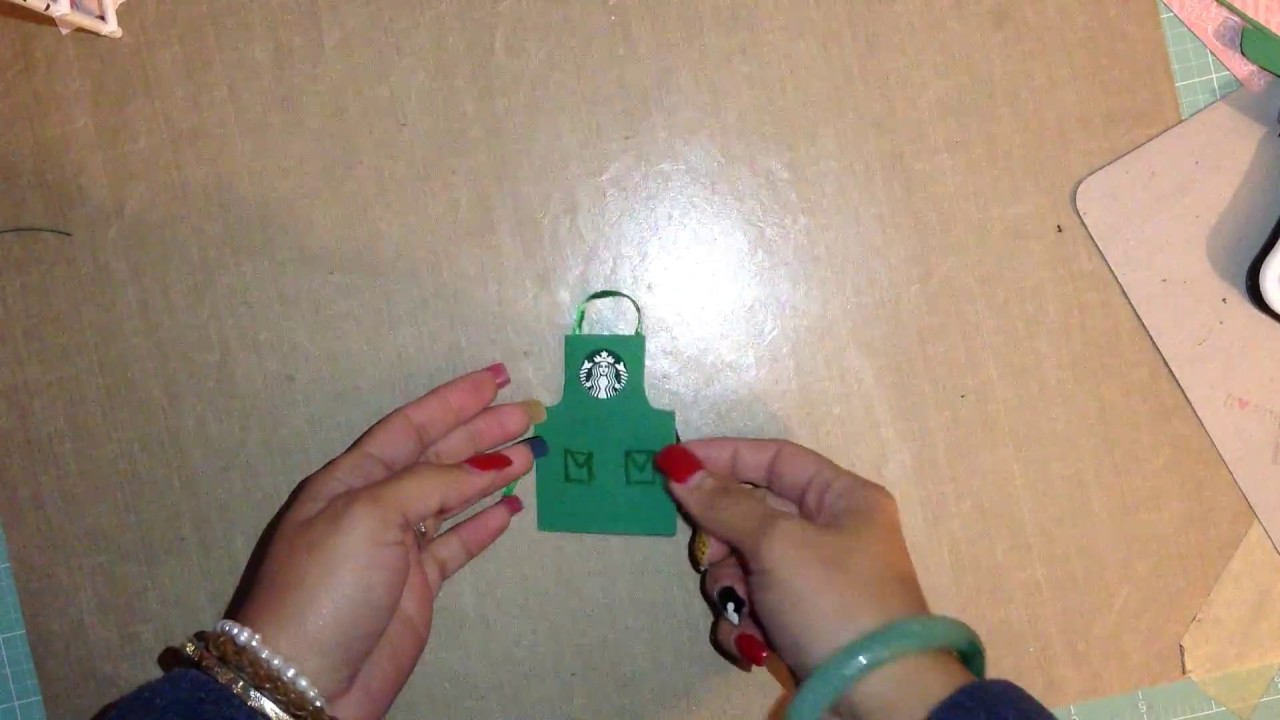 Make a mini Starbucks apron for your coffee crafts! - YouTube