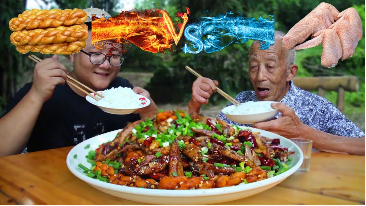 wow，The battle between chicken wings and Chinese traditional food Mahua ...