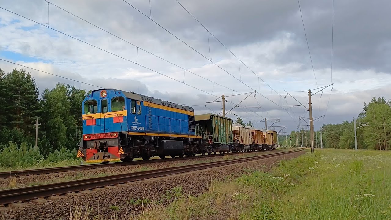 GG Rail TGM6A-2496 with 5 cars from Paneriai to Vievis - YouTube