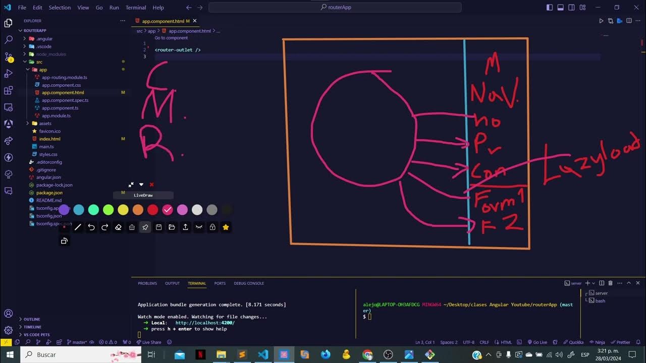 Módulos y sistema de rutas en Angular - YouTube