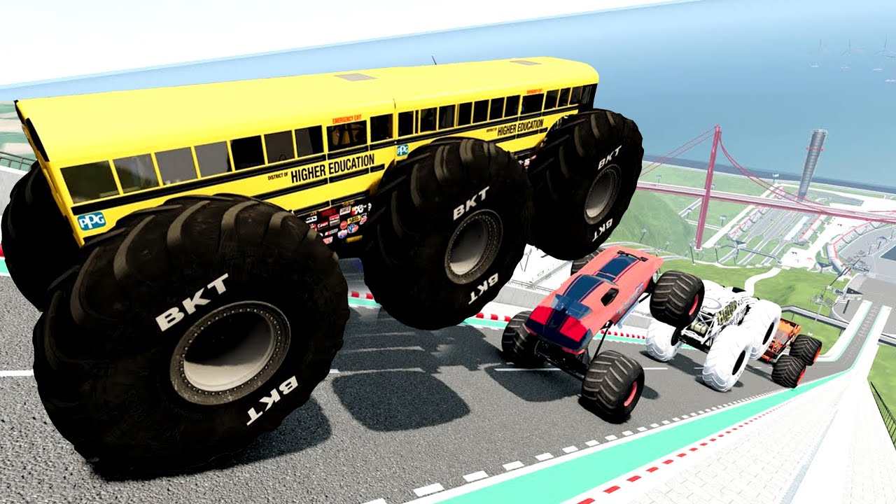 BMNG Player - Epic Hight Speed Monster Trucks Jumps & Crashes #008 ...