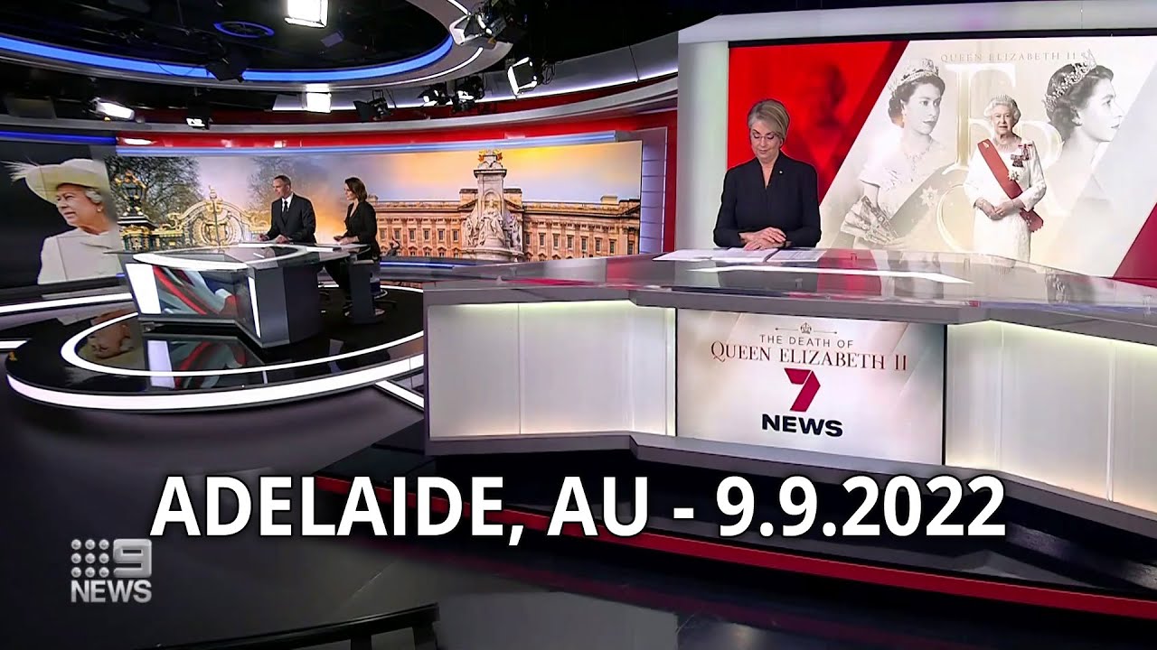 Adelaide 7 News and Nine News local TV bulletins covering Queen ...
