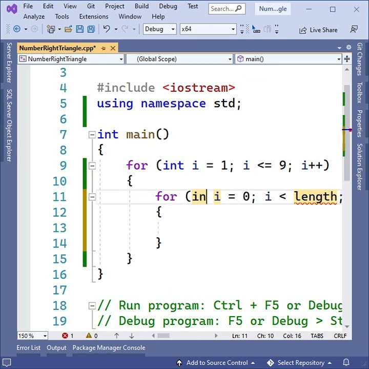 Right Triangle From Numbers Cplusplusprogramming Thinhpham Shorts Youtube 