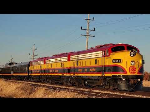Kansas City Southern Railway's Streamliner Southern Belle on Springfield Sub @ Roodhouse IL 10 ...