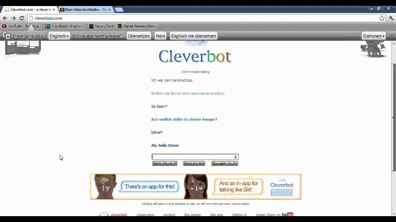 Computer vs Mensch Cleverbot #2 [German] Wie ein Ninja! - YouTube