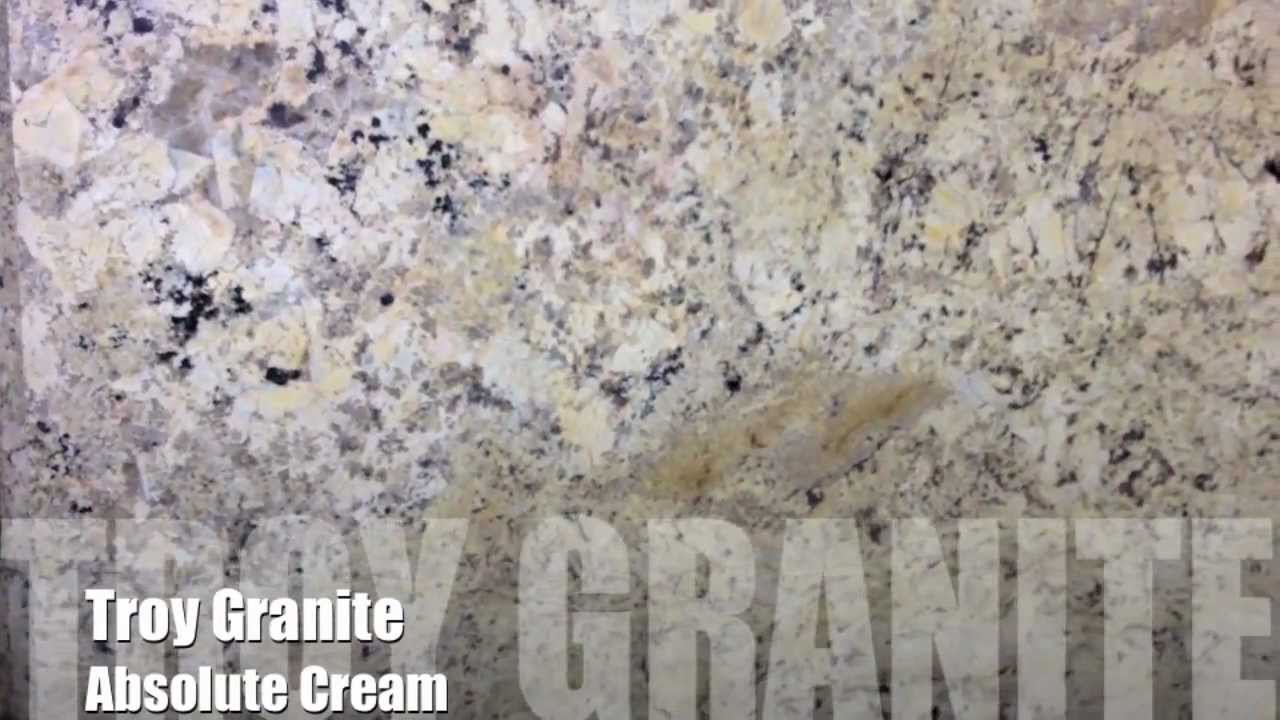 Absolute Cream Granite Countertop by Troy Granite - YouTube