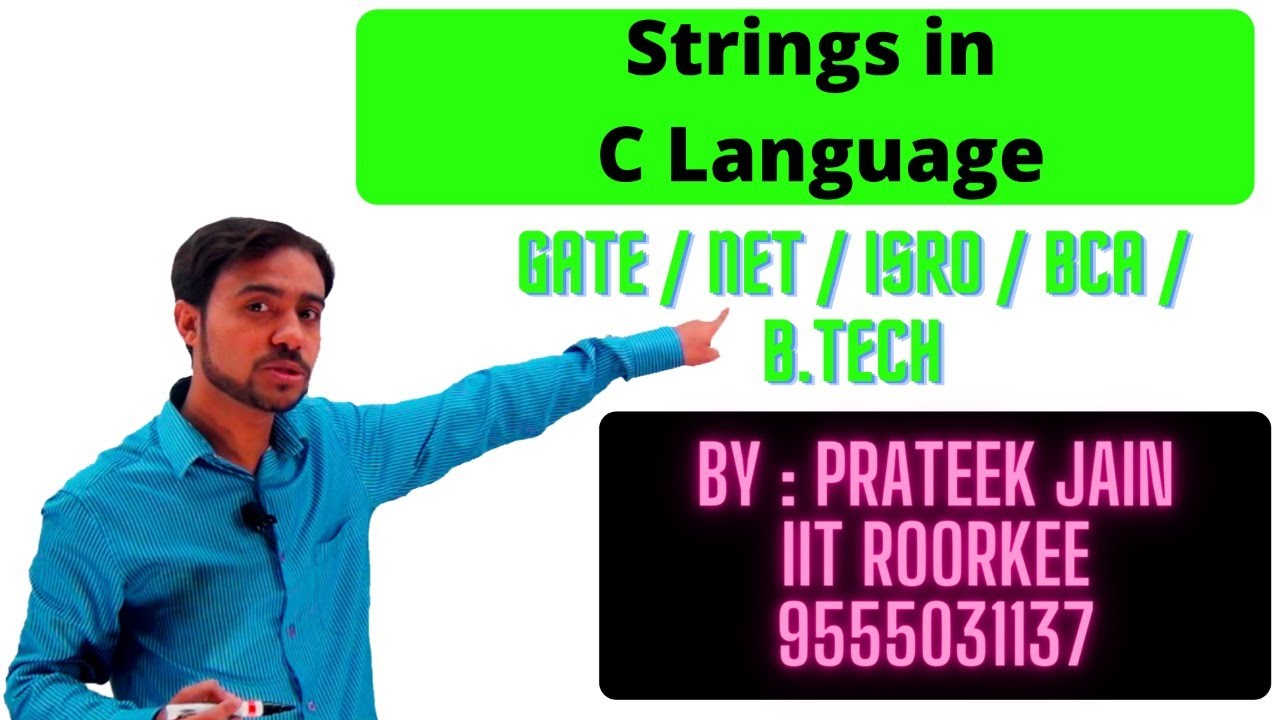 Lecture 25 Strings In C Language Gate Net Youtube 8600